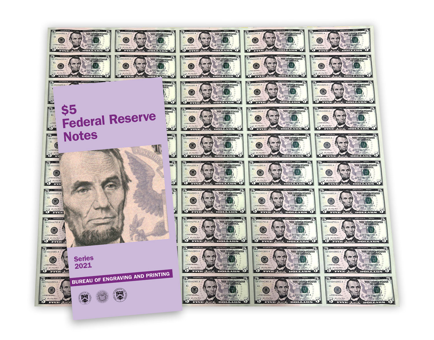 The Bureau of Engraving & Printing Introduces New Series 2021 $5 Uncut ...